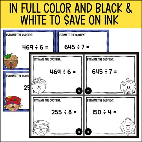 Fall Long Division Task Cards Estimating Quotients And Interpreting The