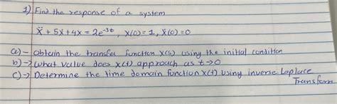 solved find the response of a