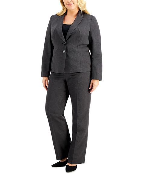 Le Suit Plus Size Straight Leg Pant Suit Macys