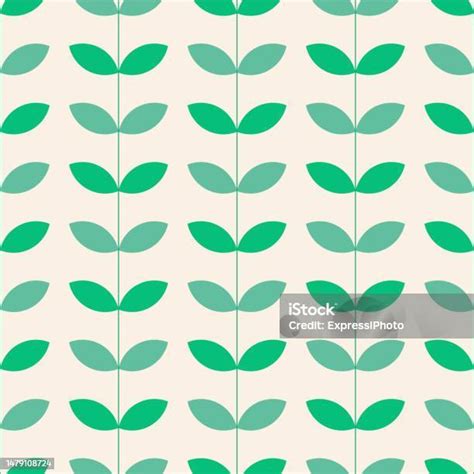 녹색 이음새가 없는 꽃무늬 기하학적인 빈티지 디자인 추상적인 트렌디한 자연 배경 텍스타일 무한 프린트 잎에 대한 스톡 벡터 아트 및 기타 이미지 Istock