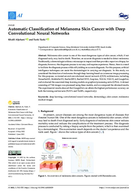 Pdf Automatic Classification Of Melanoma Skin Cancer With Deep Convolutional Neural Networks