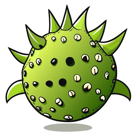 뿔이 있는 멜론 손으로 그린 만화 스티커 아이콘 개념 격리된 그림 프리미엄 Ai 생성 벡터