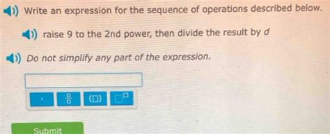 Solved Write An Expression For The Sequence Of Operations Described