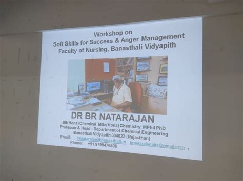 Dr Br Natarajan On Linkedin Thank You Faculty Of Nursing Banasthali