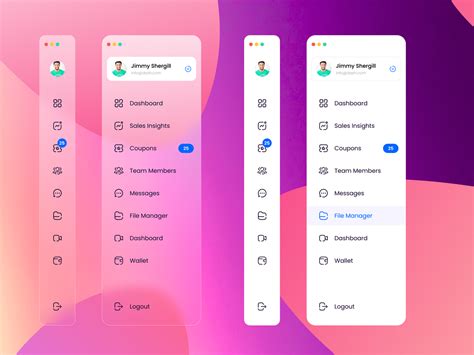 glass morphism dashboard navbar ui design by irfan khan on dribbble
