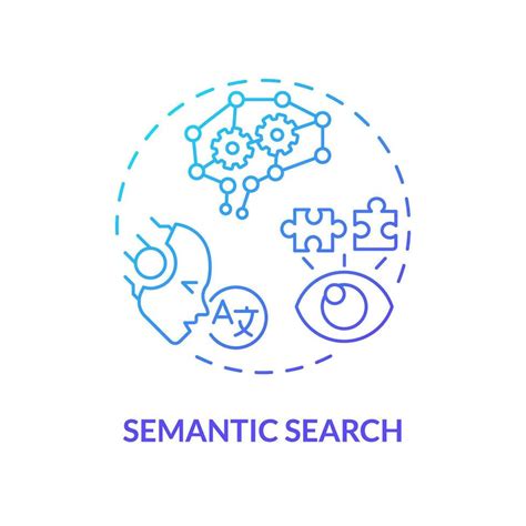 Gradient Semantic Search Icon Concept Isolated Vector Ai For Seo Thin