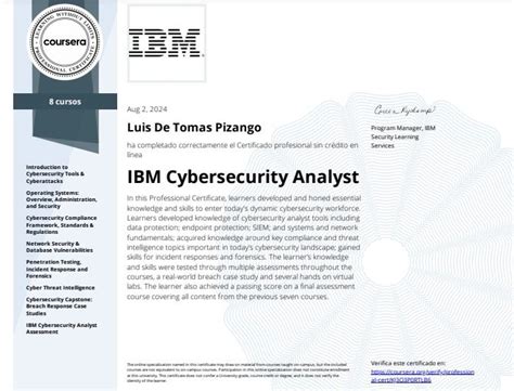 Completed Ibm Cybersecurity Analyst Specialization Luis De Tomas Posted On The Topic Linkedin