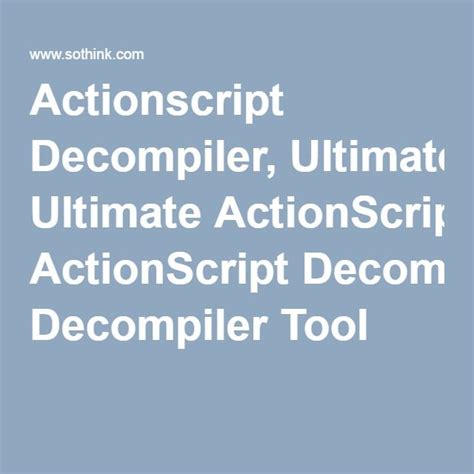 Actionscript Decompiler Ultimate Actionscript Decompiler Tool