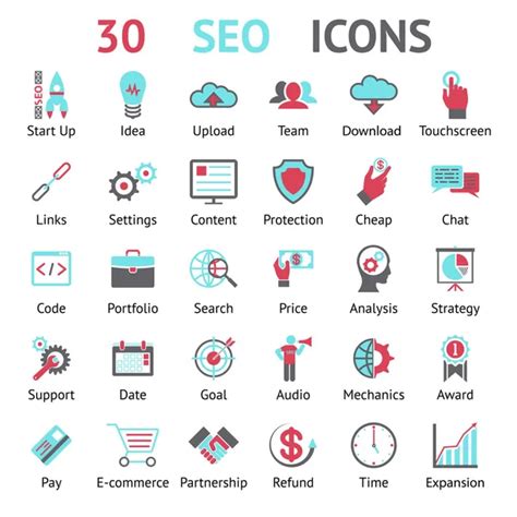 Outline Web Icons Set Seo Stock Vector Image By Julynx