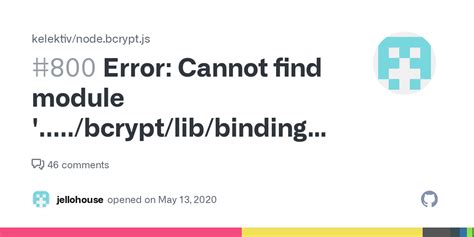 Error Cannot Find Module Bcryptlibbindingnapi V3bcryptlibnode · Issue 800