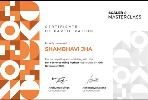 Datascience Pythonlearning Scaleracademy Shambhavi Jha
