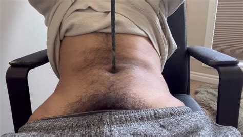 Belly Button Poking With Stick