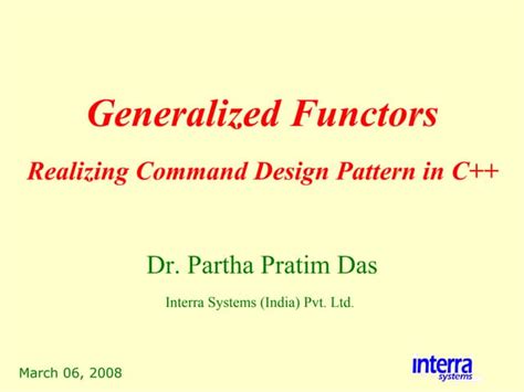 Generalized Functors Realizing Command Design Pattern In C Ppt