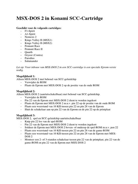 Msx Dos2 Konami Scc Inbouw Pdf