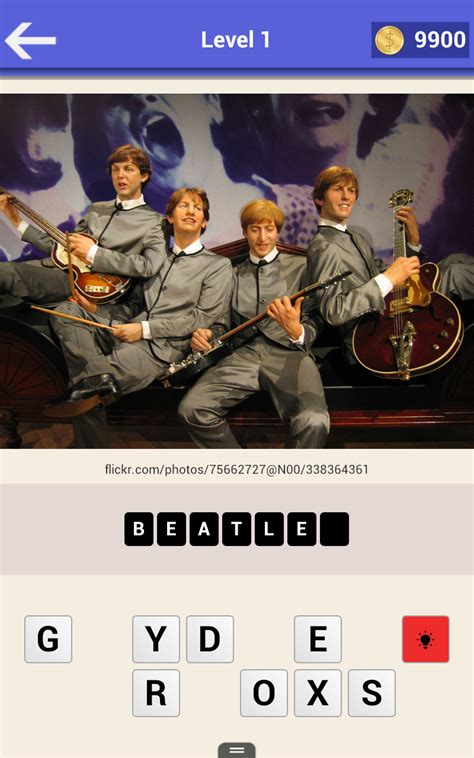 Guess The Music Artist Band Quiz Picture Puzzle Quiz Game App On