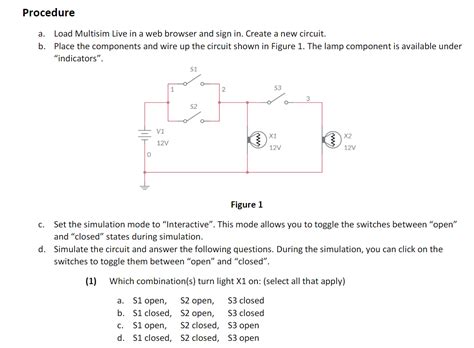 Solved Procedure A Load Multisim Live In A Web Browser And