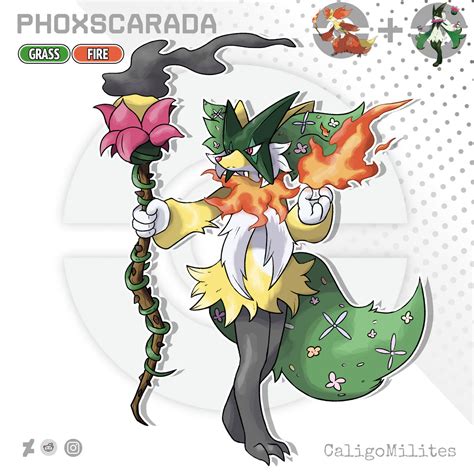Fusion Meowscarada And Delphox Pokemon Fakemon By Caligomilites On Deviantart