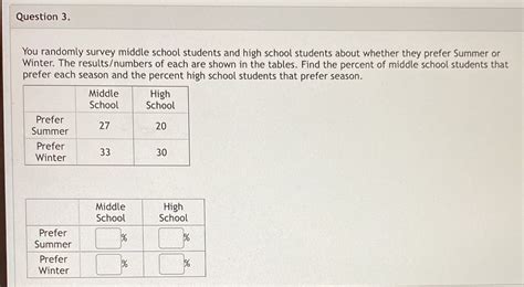 Solved Question 3 You Randomly Survey Middle School Students And