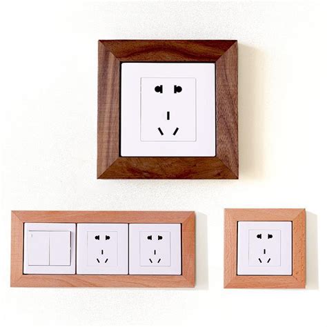 Solid Wood Switch Sticker Decorative Wall Socket Sticker Panel Power Strip Protective Cover