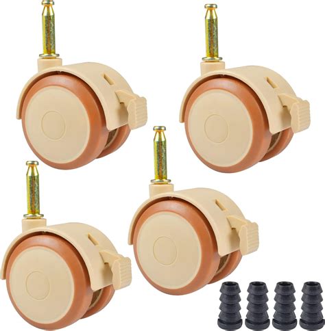 Fgen 4pcs Lenkrollen Für Kindermöbel 47 Mm Möbelrollen Aus Gummi 360 Grad Drehbar