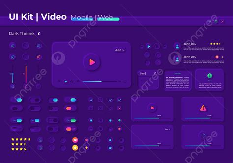 Multimedia Ui Elements Kit Film Audio Monitor Vector Film Audio Monitor Png And Vector With