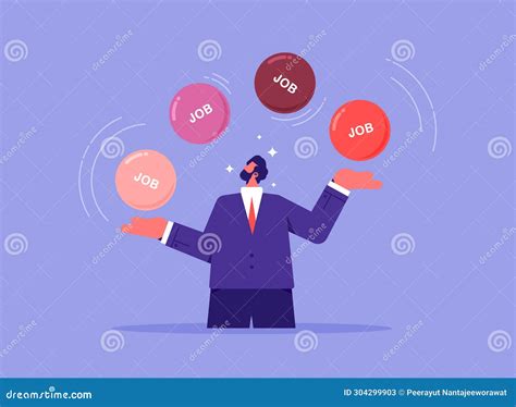 Multitasking Work And Time Management Concept Stock Vector Illustration Of Businessman