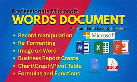 Create Format Edit Organize The Layout Of Ms Word Document By