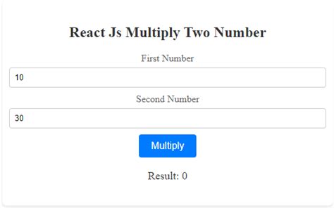 React Js Multiply Two Number