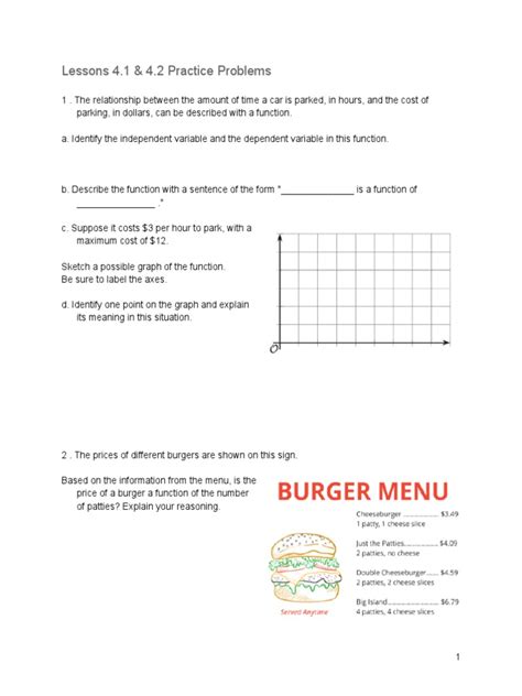 Algebra1 4 1and2 Lesson Curated Practice Problem Set Pdf Function Mathematics Outlier
