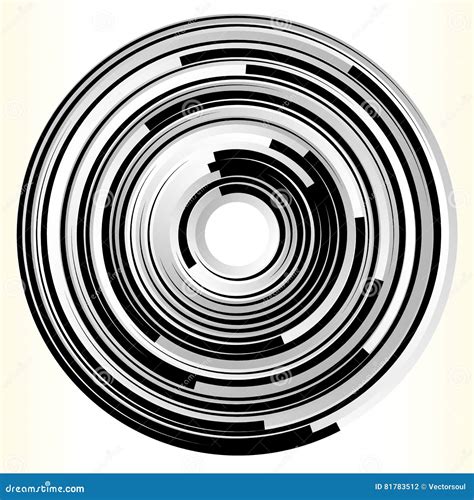 Geometric Circle Element Abstract Monochrome Circle Shape Stock Vector Illustration Of Motif