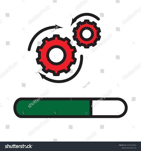 Gear Rotating Over Progress Bar Concept Stock Vector Royalty Free 2157233911 Shutterstock