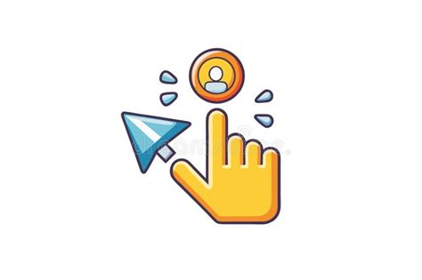 Modern Graphic Of A Finger Pointing To Interactive Icons Symbolizing Online Navigation User