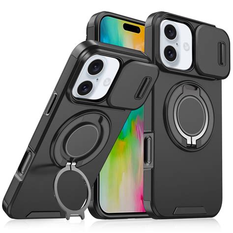 Dual Layer Magsafe Case With Rotating Stand And Privacy Camera Cover