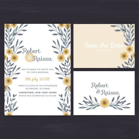 꽃 청첩장 세트 Eps Uidownload