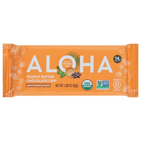 Aloha Organic 14g Protein Bar Peanut Butter Chocolate Chip Shop