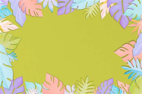 Green Paper Craft Leaf Frame Free Photo Illustration Rawpixel