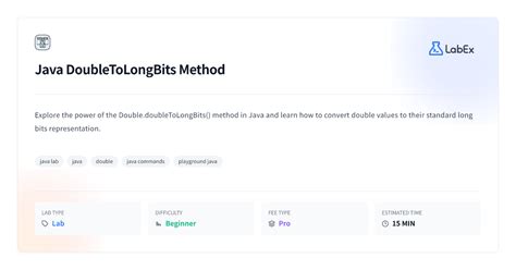 Java Doubletolongbits 메서드 마스터하기 Labex