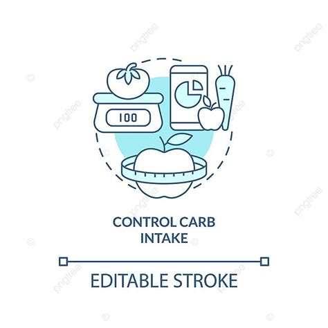Control Carb Intake Turquoise Concept Icon Reduce Vector Color Vector Reduce Vector Color Png