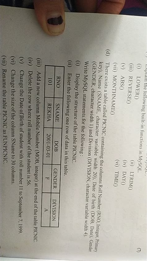 Explain The Following Built In Functions In Mysql I Lower Ii Ltri