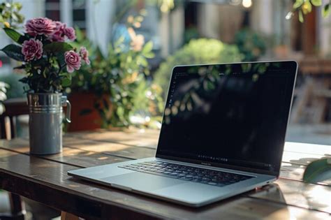 Blank Laptop Mock Up Premium AI Generated Image