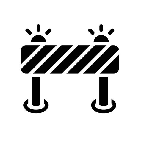 Road Block Glyph Icon White Background 54194479 Vector Art At Vecteezy