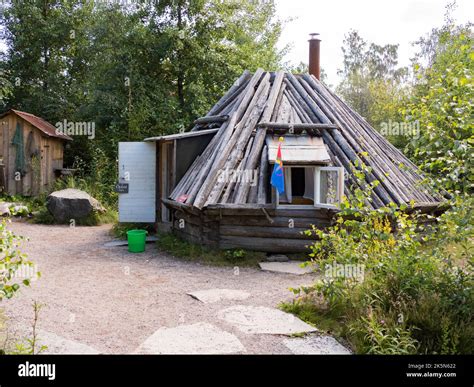 Small Old Traditional House From Scandinavia Inspired By Tribe Saami Torvkata And Yurt The