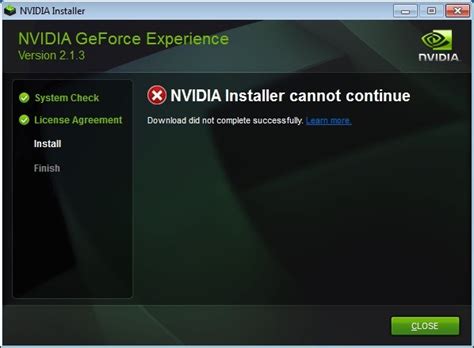 download did not complete successfully nvidia