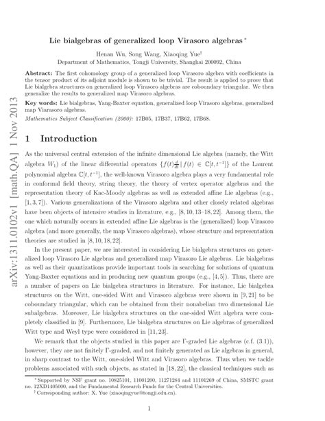 Pdf Lie Bialgebras Of Generalized Loop Virasoro Algebras