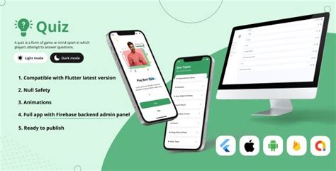 Quizlet Online Quiz Flutter App With Firebase Backend Web Admin