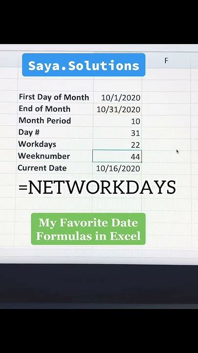 Master Date Formulas In Excel Excel Tutorial Excelpro Sayasolutions Edutok Youtube