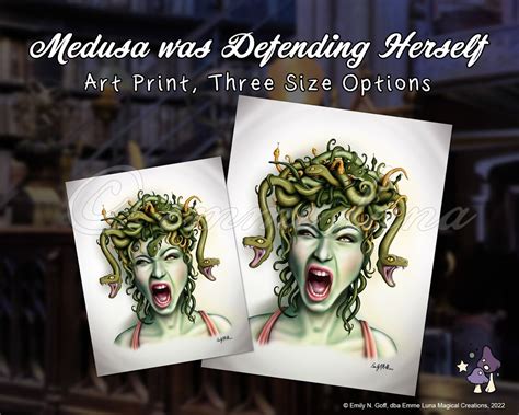 Medusa Was Defending Herself Fine Art Print Three Size Options Etsy