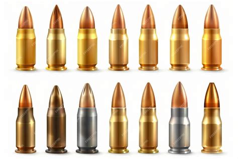 Bullet Icon Metal Shell Symbol Military Cartridge Metal Gun Sleeve Weapon Sign Bullets Isolated