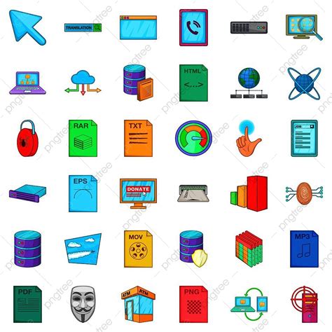 website computer technology vector art png computer technology icons set background signal