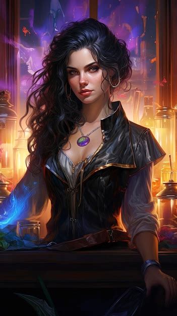 Premium Ai Image A Portrait Of A Stunning Beautiful Female Alchemist
